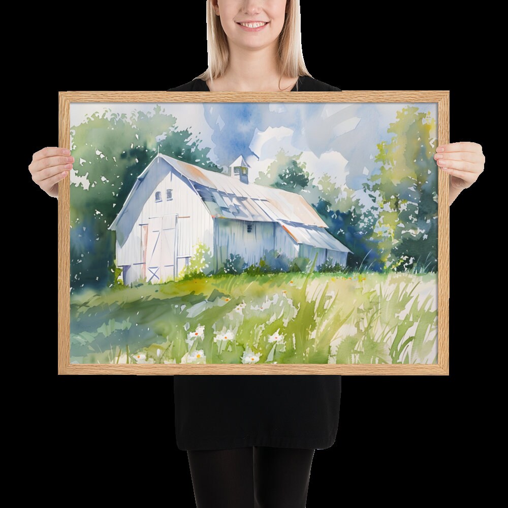 Barn Artwork Barn Print Barn Poster Country Scene Art Print Country ...