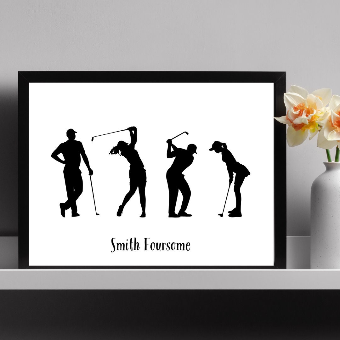 Golf Print Golf Artwork Golf Gift Foursome Golf Gift for Anniversary ...