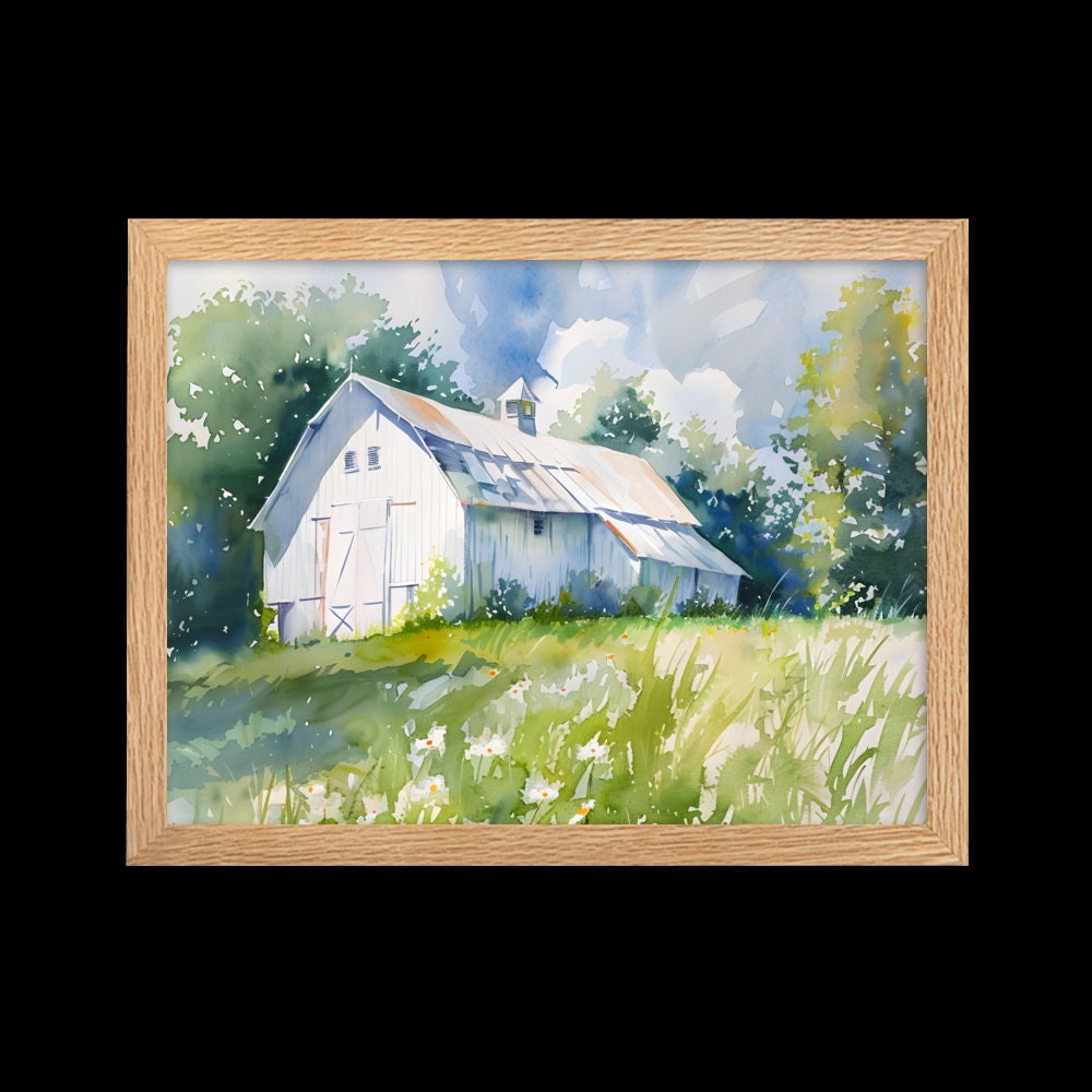 Barn Artwork Barn Print Barn Poster Country Scene Art Print Country ...