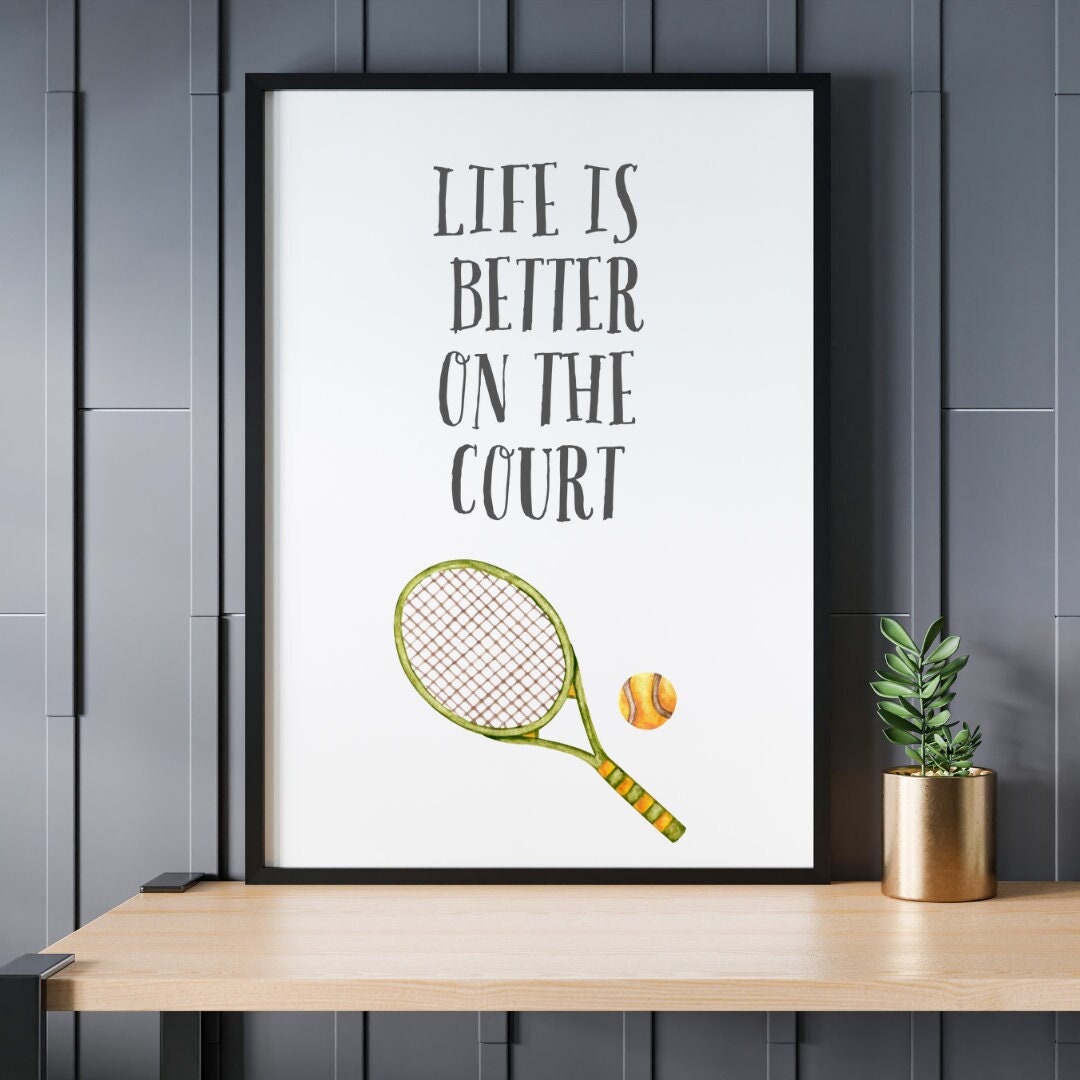Tennis Wall Art Tennis Printable Tennis Download Tennis Love Gift ...