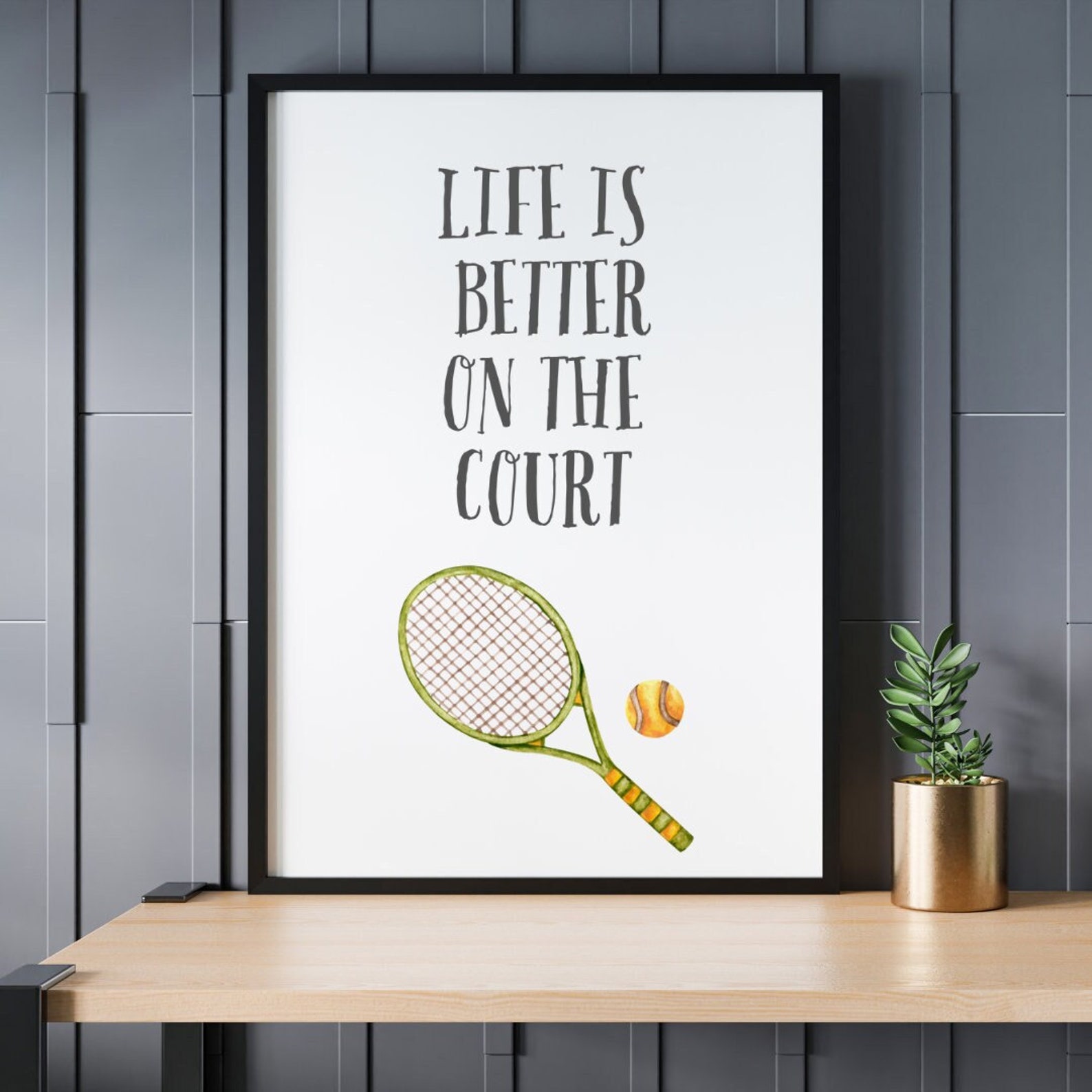 Tennis Wall Art Tennis Printable Tennis Download Tennis Love Gift ...