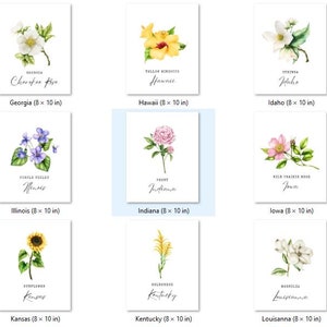 State Flower Wall Art Prints Flower Wall Decor State Flower Print State ...