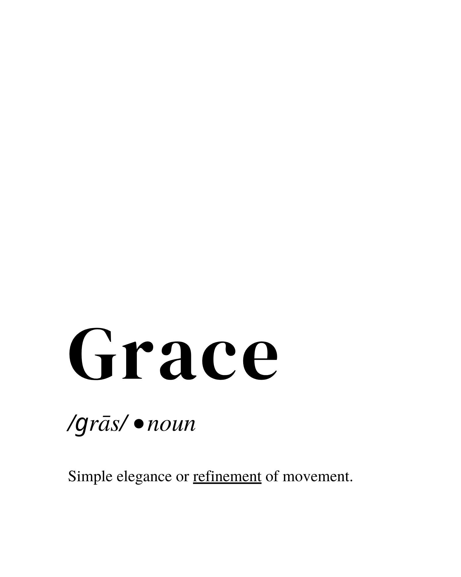 Grace Definition Art Print Grace Wall Art Words Grace Wall Decor Grace ...