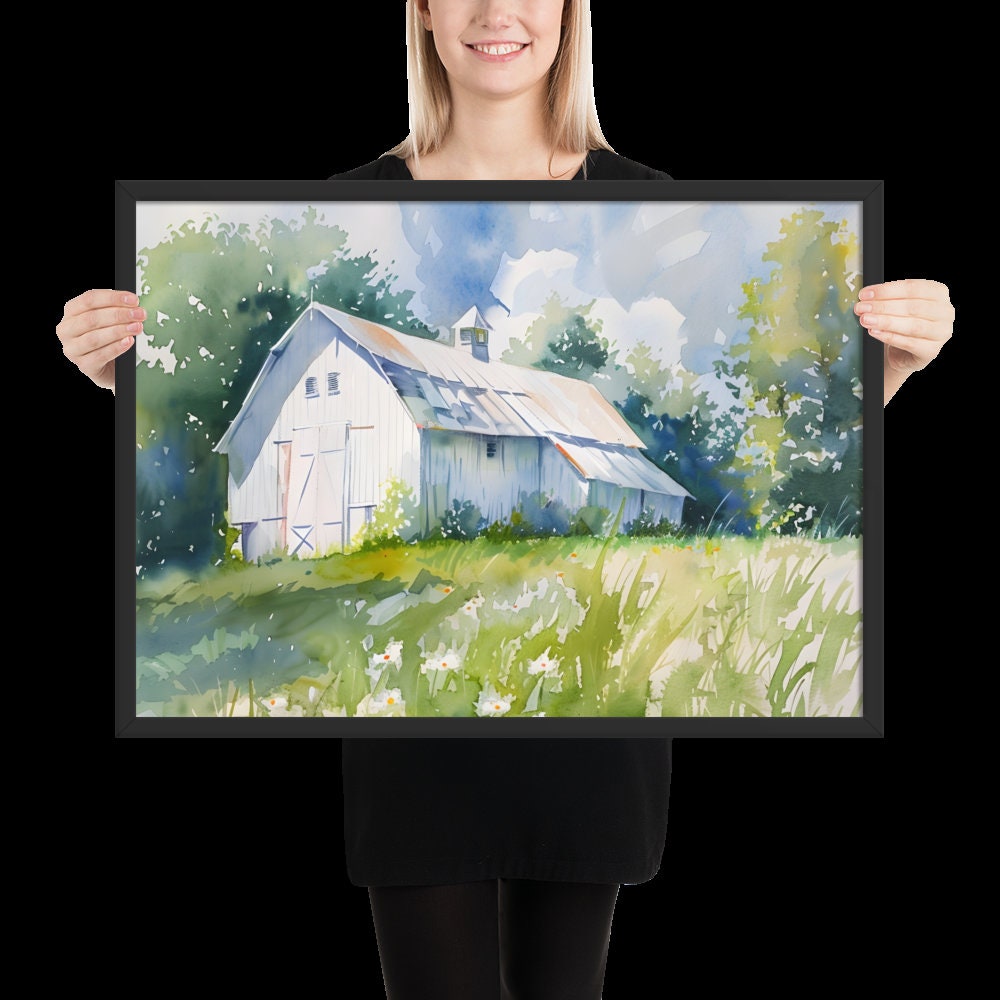 Barn Artwork Barn Print Barn Poster Country Scene Art Print Country ...