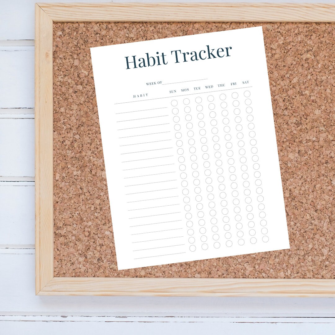 Habit Tracker Digital Printable Track Habits Print Track of Habits ...