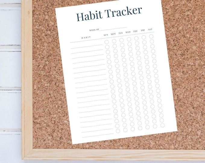 Habit Tracker Digital Printable Track Habits Print Track of Habits ...