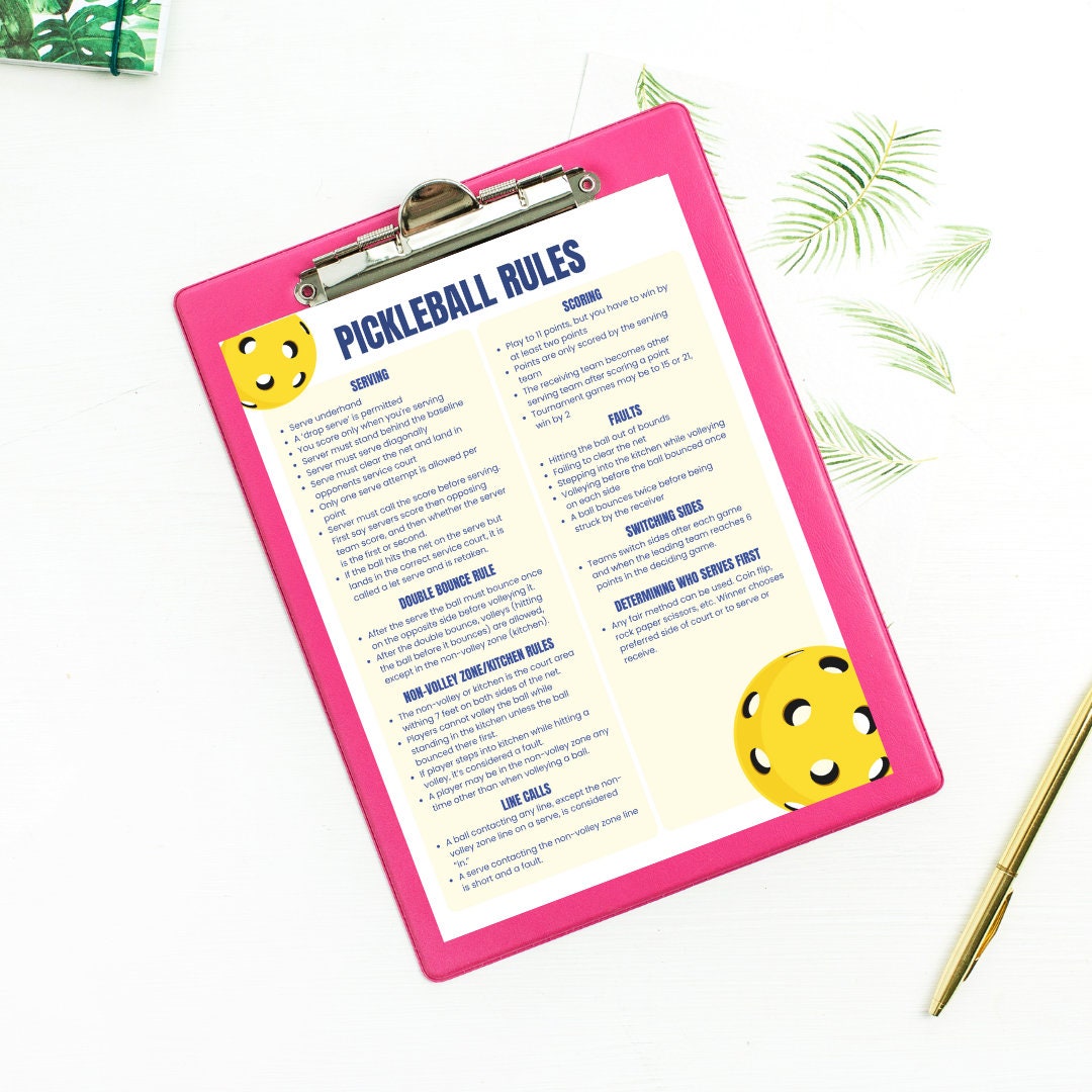 Pickleball Rules Printable Rule Sheet for Pickleball Cheat Sheet ...