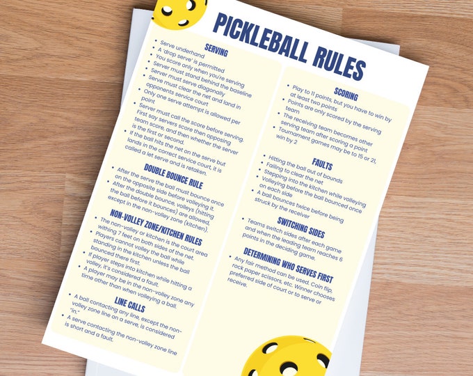 Pickleball Rules Printable Rule Sheet for Pickleball Cheat Sheet ...