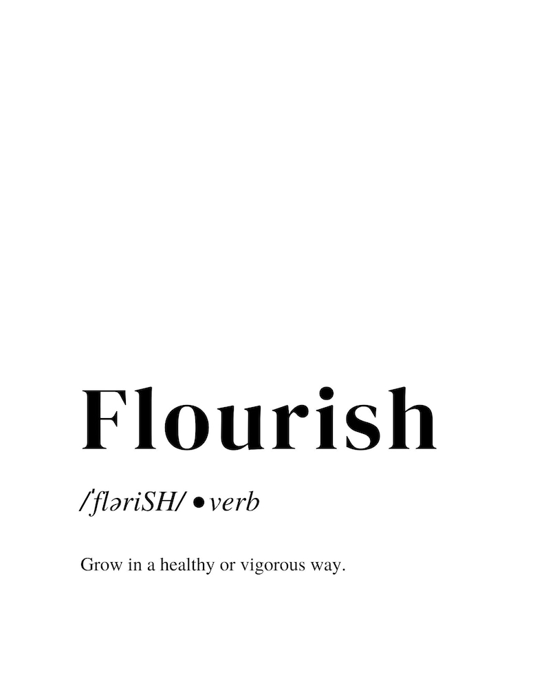 Flourish Definition Art Print Flourish Wall Art Words Flourish Wall ...