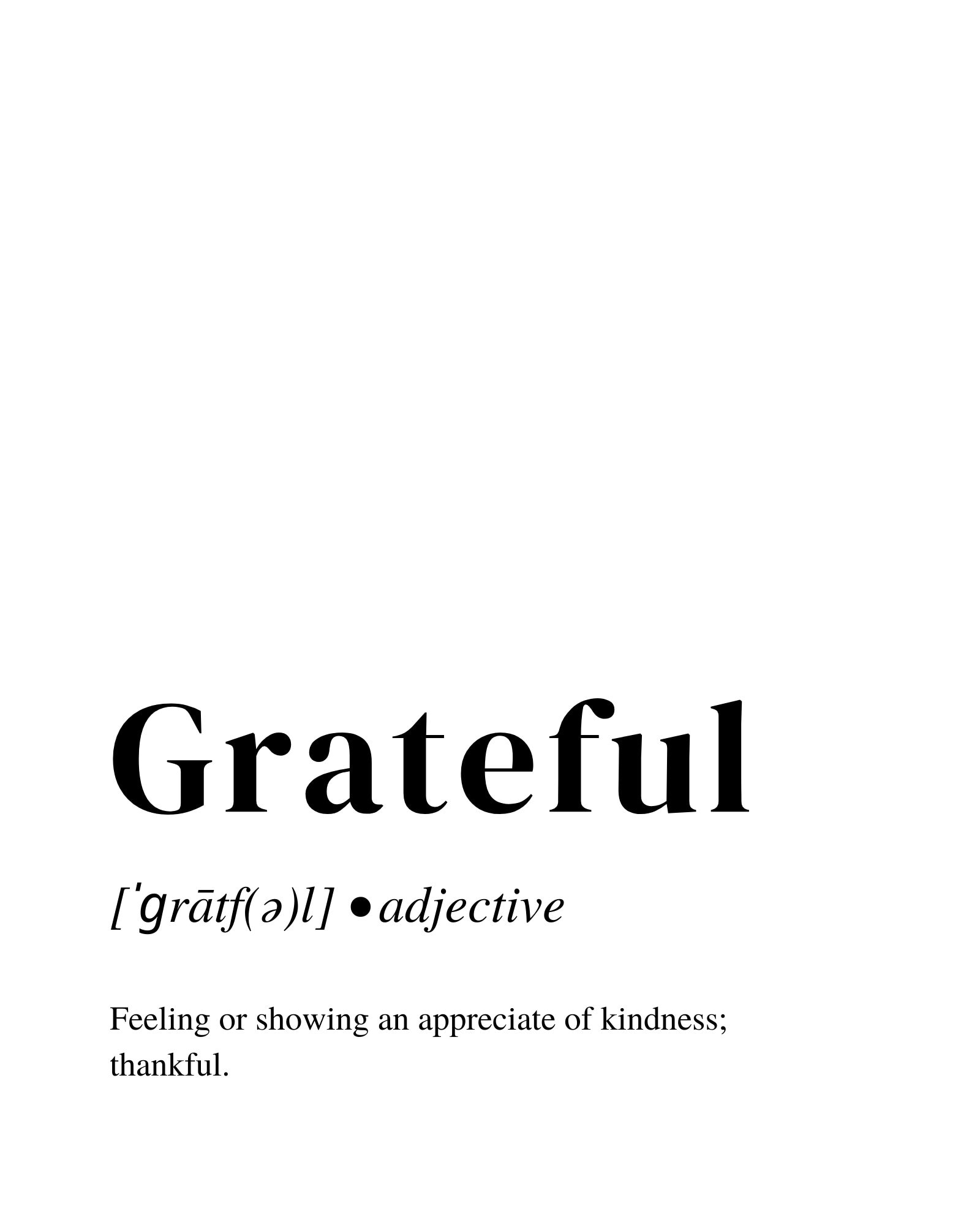 Grateful Definition Art Print Wall Art Words Grateful Wall Art Grateful ...