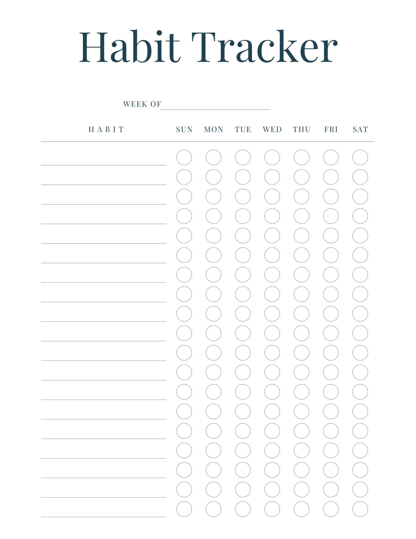 Habit Tracker Digital Printable Track Habits Print Track of Habits ...
