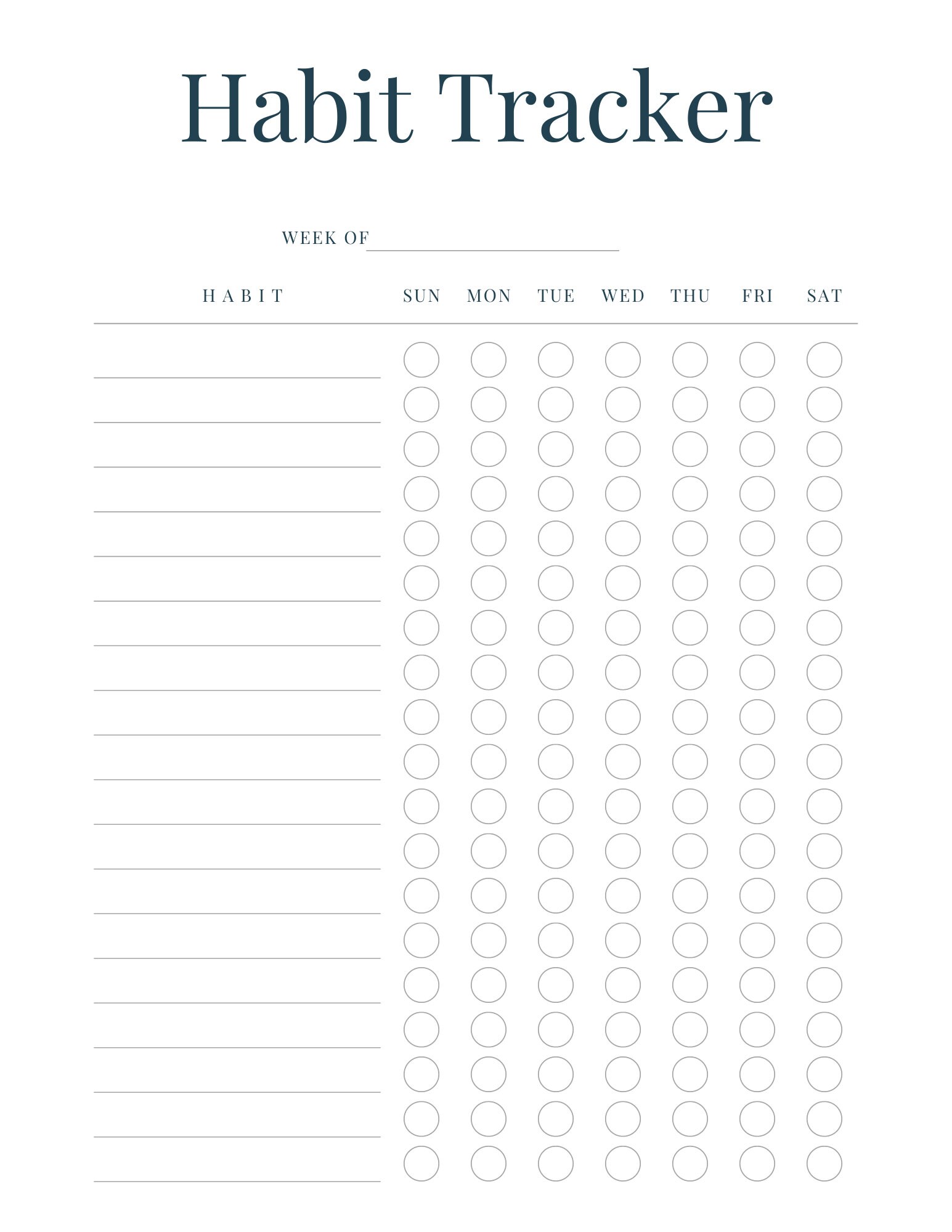 Habit Tracker Digital Printable Track Habits Print Track of Habits ...