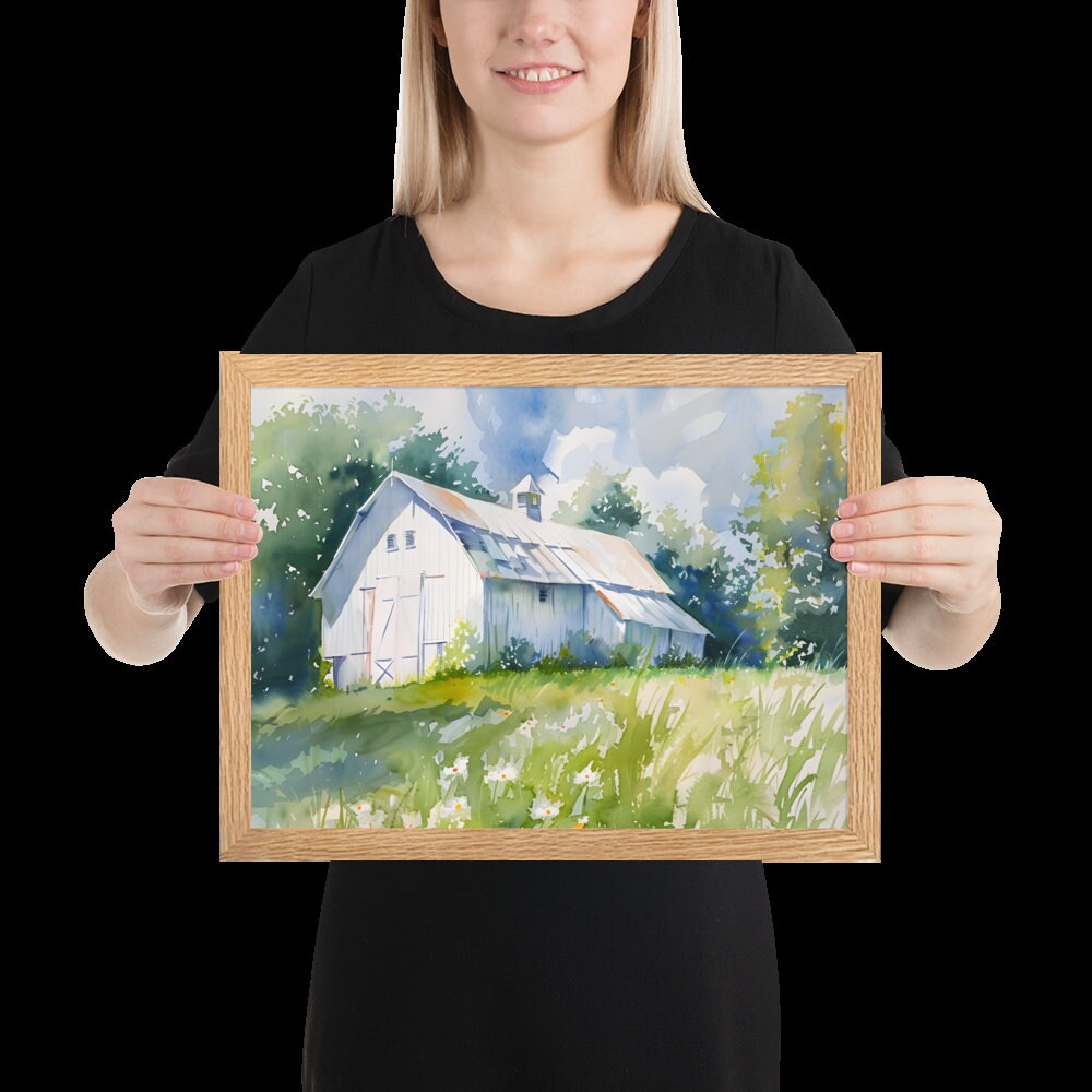 Barn Artwork Barn Print Barn Poster Country Scene Art Print Country ...