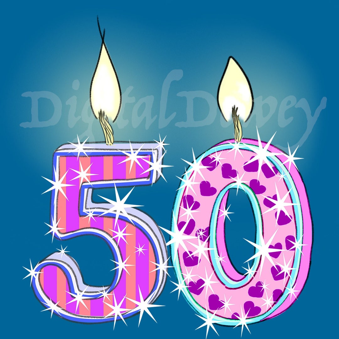 FIFTIES Sideone/animated "blow Out the Candles" Gifs/digital Stickers ...