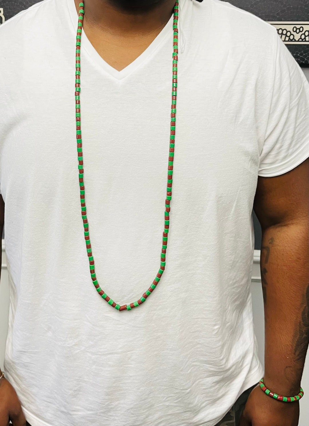 LARGE IFA ORULA Eeleke Lucumi Glass Bead Collares Ileke Necklace Yoruba ...