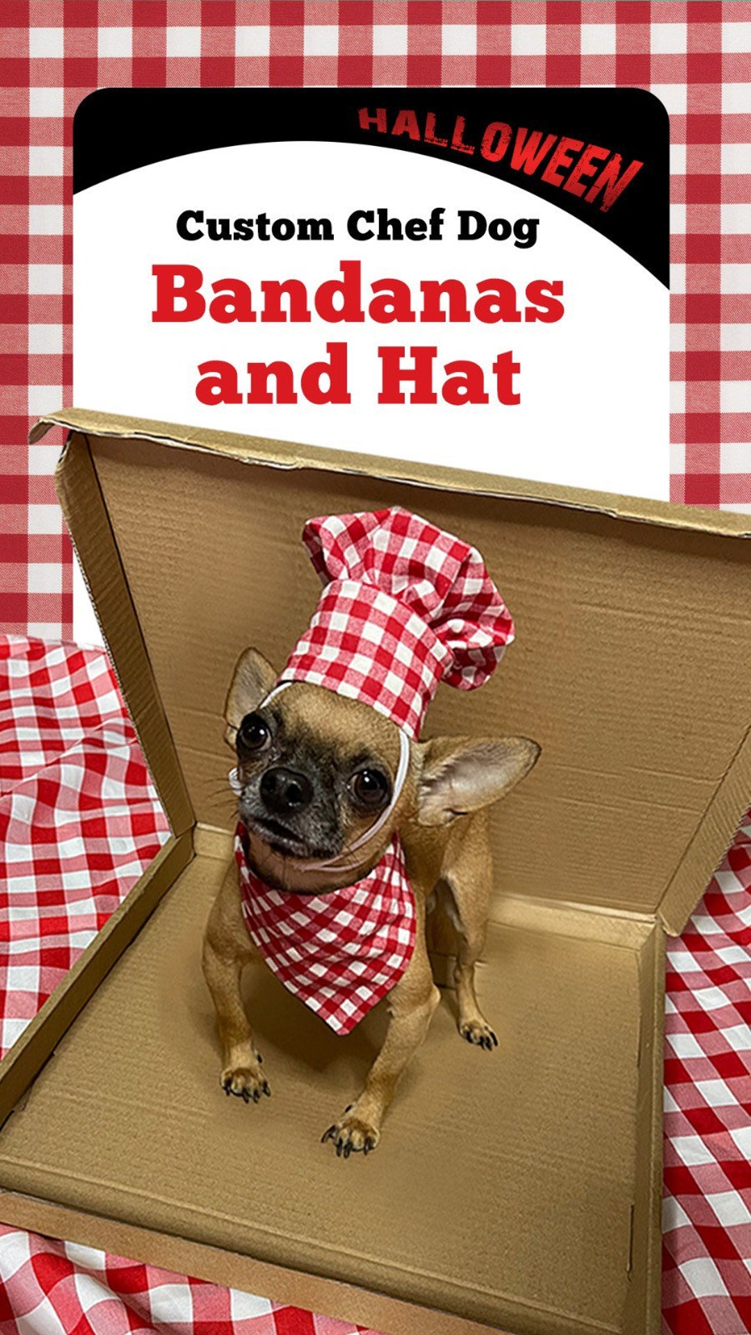 Dog Chef Hat and Apron Reversible Pizza Custom Dog Naps - Etsy