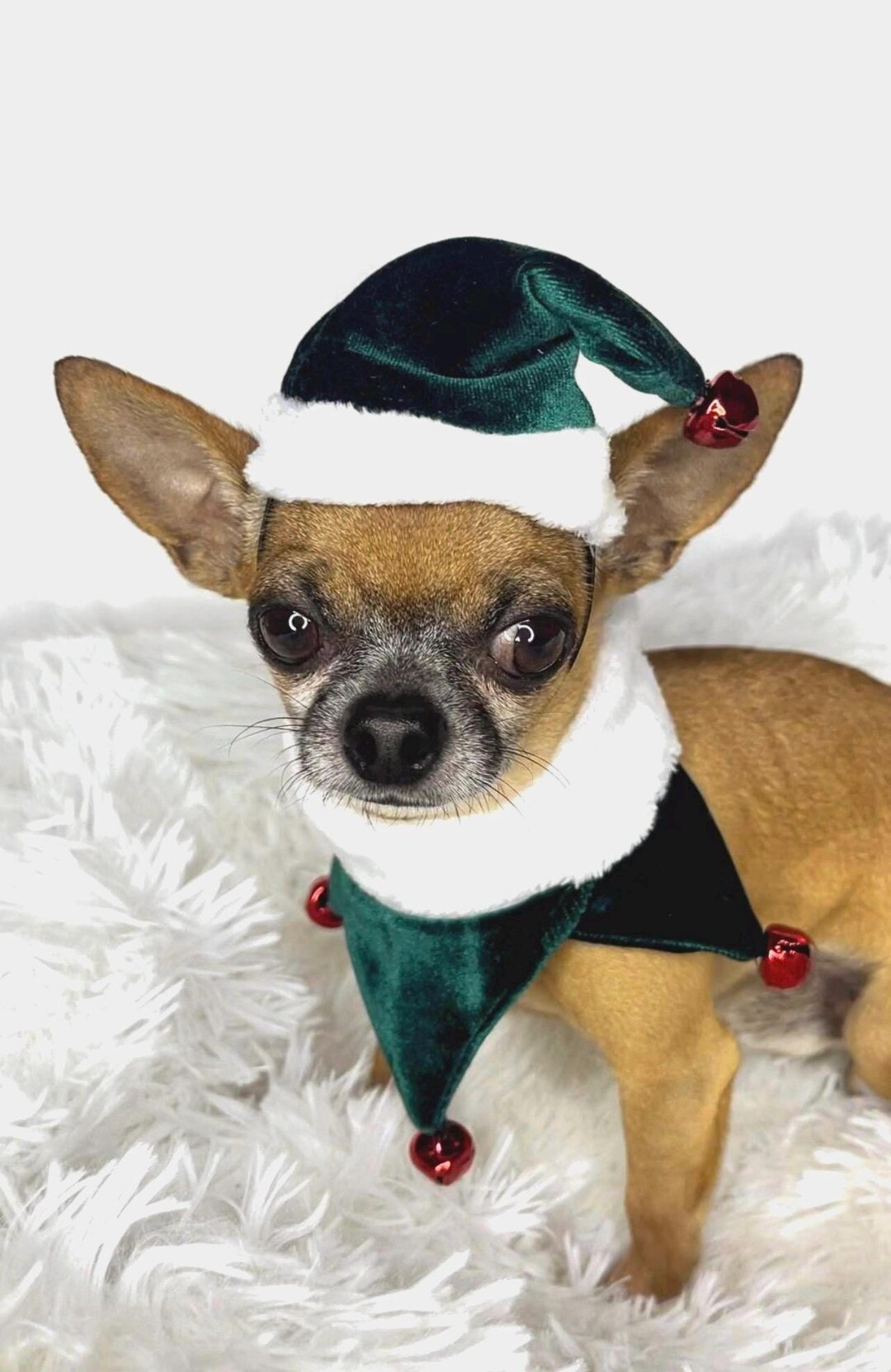 Elf Dog Costume: Handmade Christmas Bandana and Hat Set - Etsy