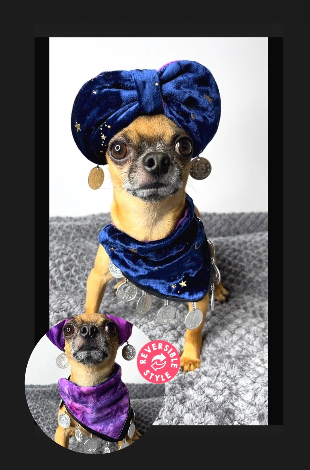 Gypsy Bandana, Reversible Purple and Blue, Magic Sodiack, Fortune ...