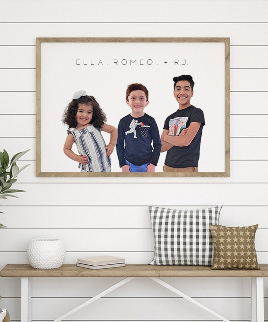 CUSTOM KIDS' PORTRAIT - Trio (3 Kids) - Etsy