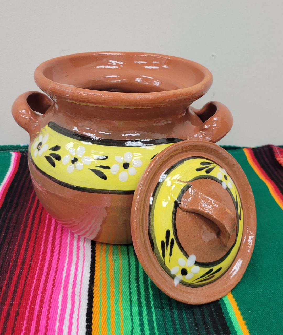 Handmade Mexican Small Bean Pot Olla Frijolera De Barro Handmade Gift ...