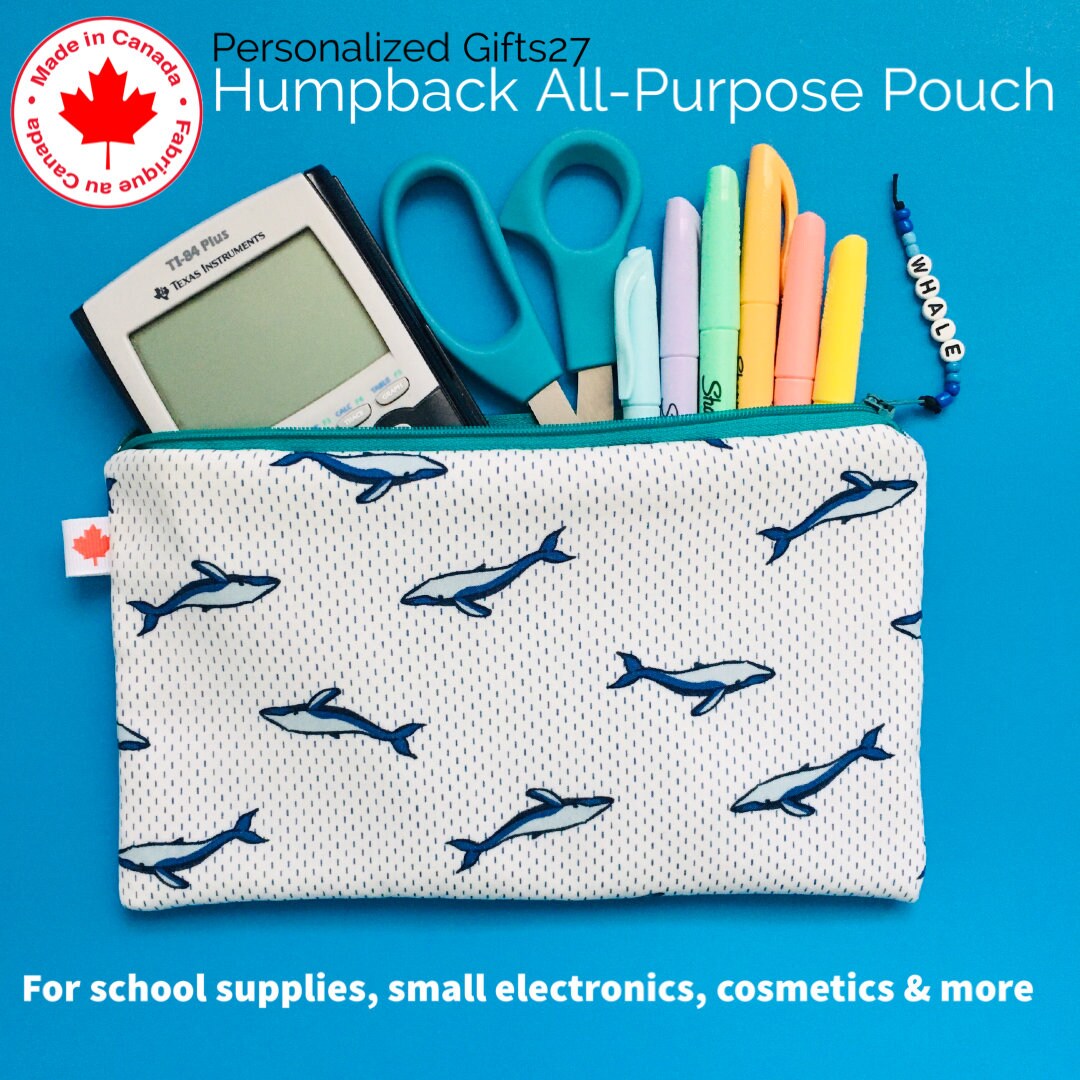 Whale Zipper Bag Whale Pouch Whale Pencil Case Gift for Her Humpback ...