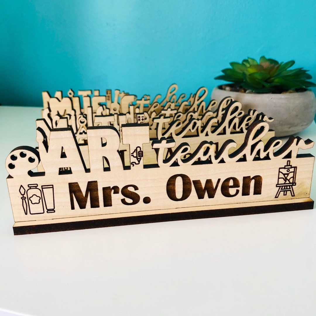Art Teacher Gift for Art Teacher Name Sign Personalized Classroom Plate ...