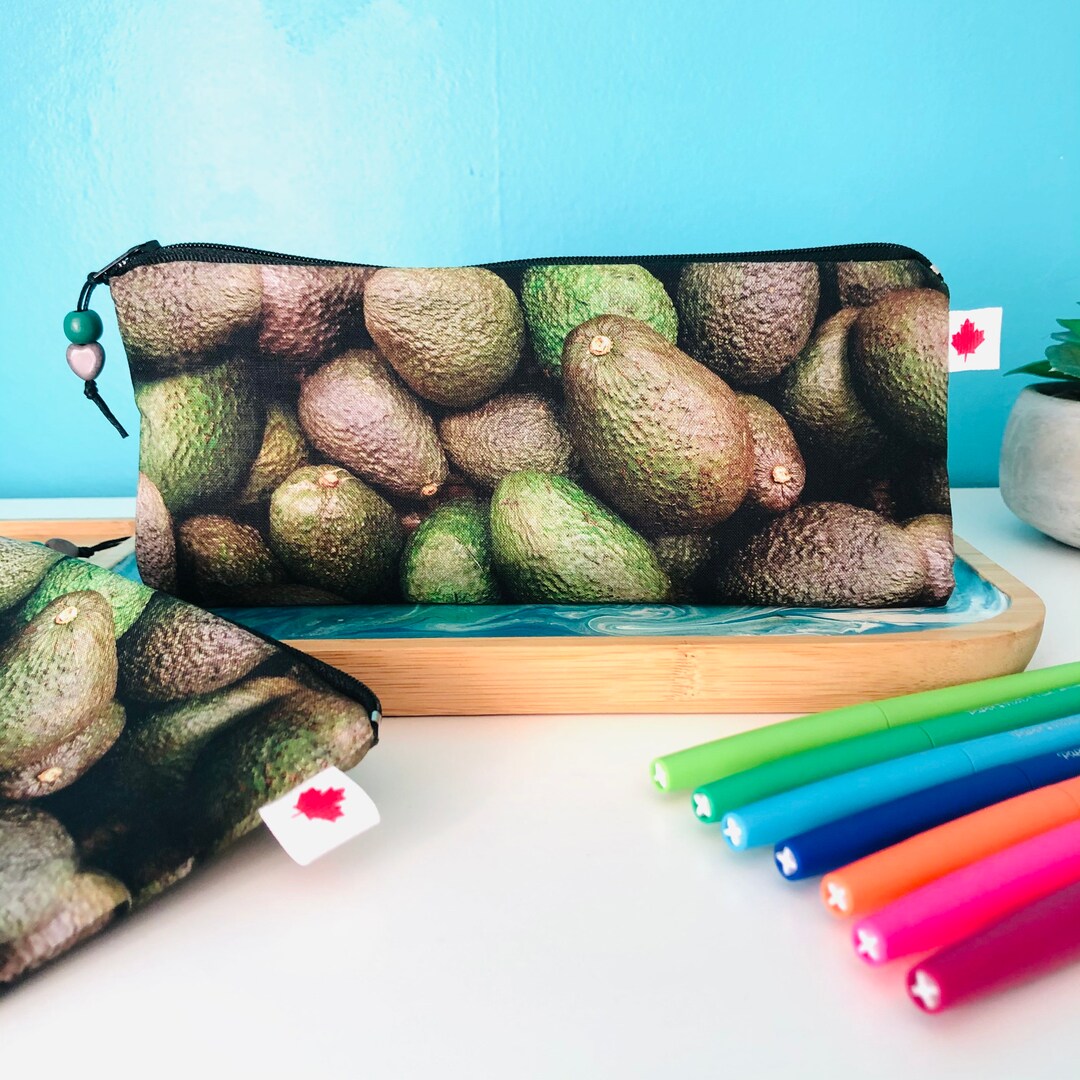 Pencil Case for Student Pouch Avocado Reusable Snack Bag Teacher Gift ...