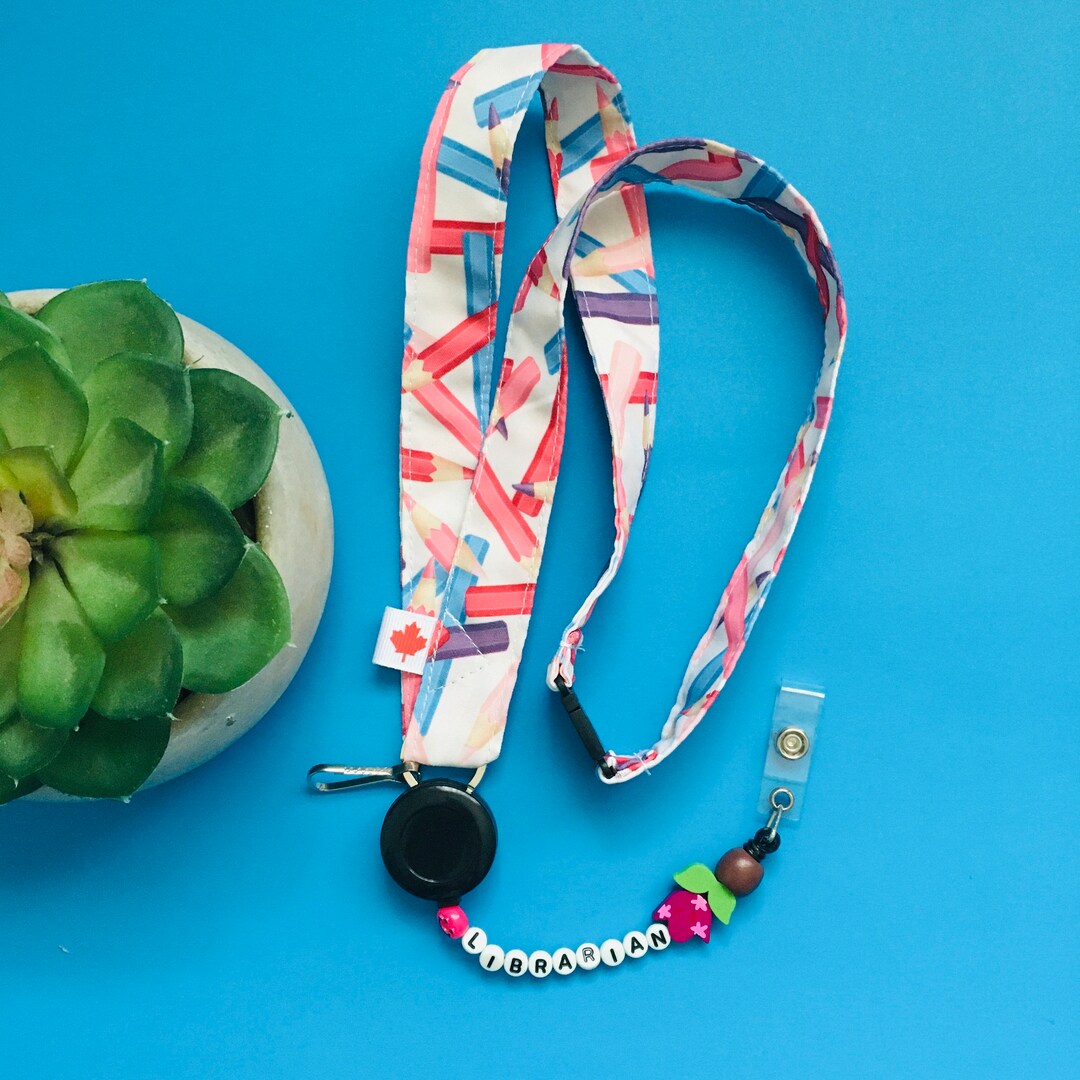 Lanyard Librarian Gift for Her Librarian Lanyard Keychain Librarian ...