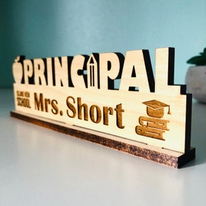 Desk Name Sign School Principal Name Plate Gift for School Principal ...