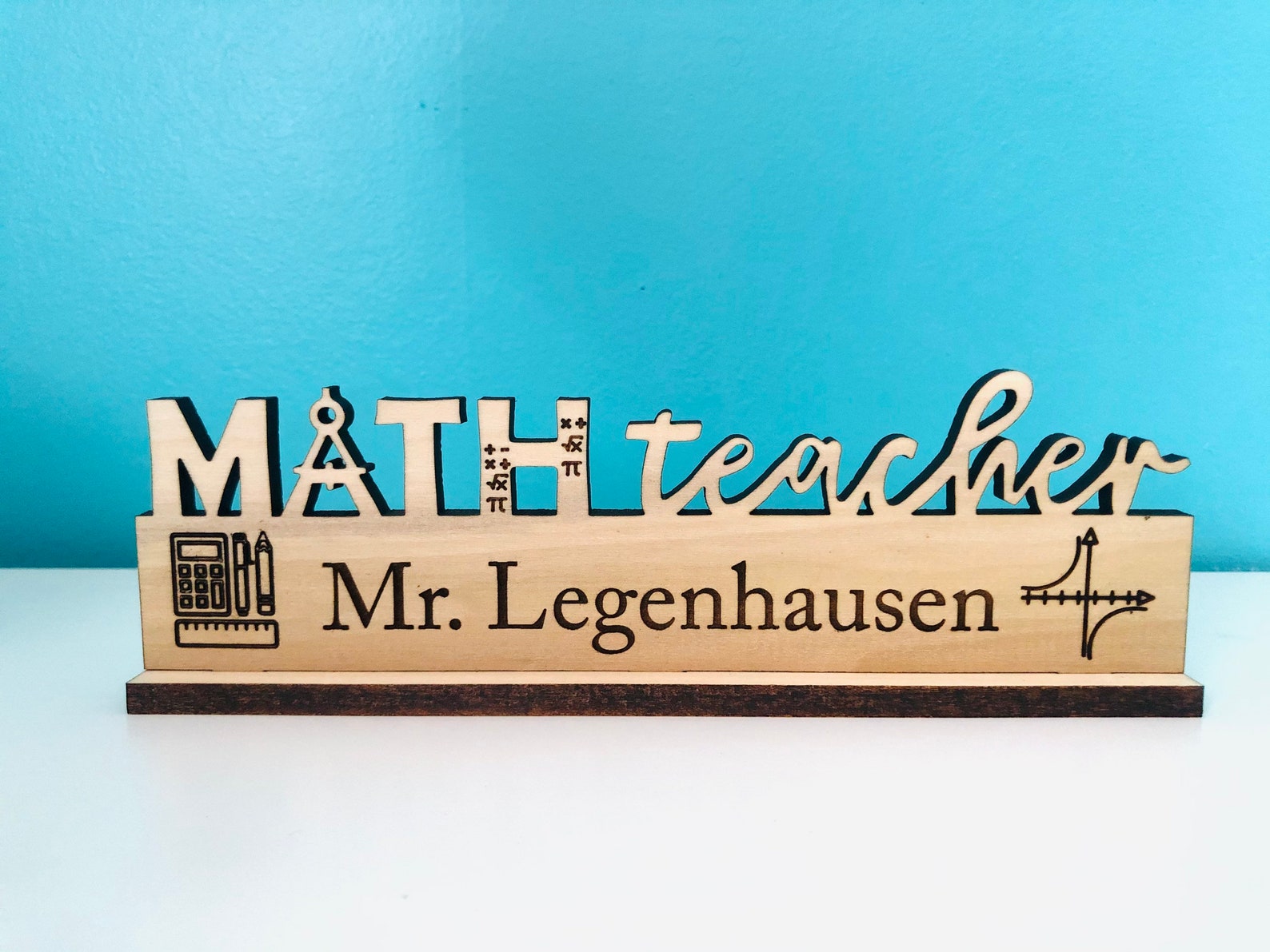 Math Teacher Desk Plaque for Classroom Decor for Math Teacher - Etsy