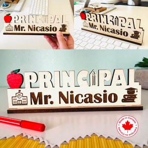 Principal Name Plate for Office Principal Desk Sign Gift for Her ...