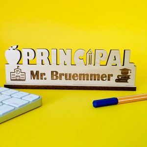 Principal Name Plate for Office Principal Desk Sign Gift for Her ...