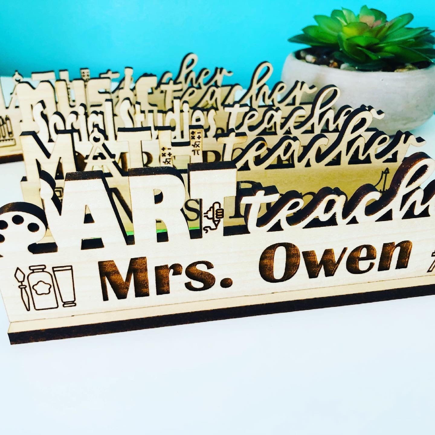 Art Teacher Gift for Art Teacher Name Sign Personalized - Etsy