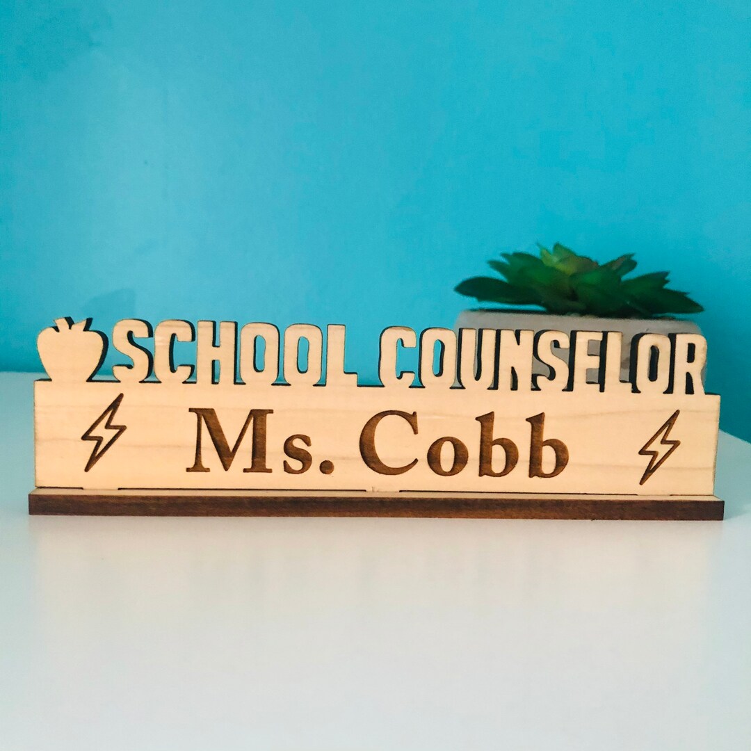 School Counselor Desk Sign Guidance Counselor Name Desk Plaque for ...