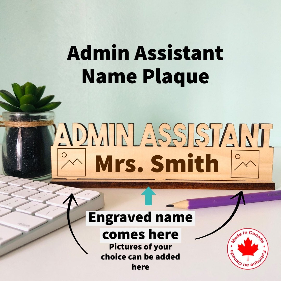 Admin Assistant Name Plaque Office Desk Sign School Secretary Gift for ...
