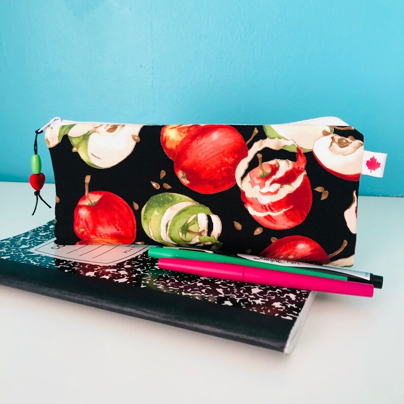 Apple Pencil Case, Teacher Gift, Zippered Supply Pouch - Etsy
