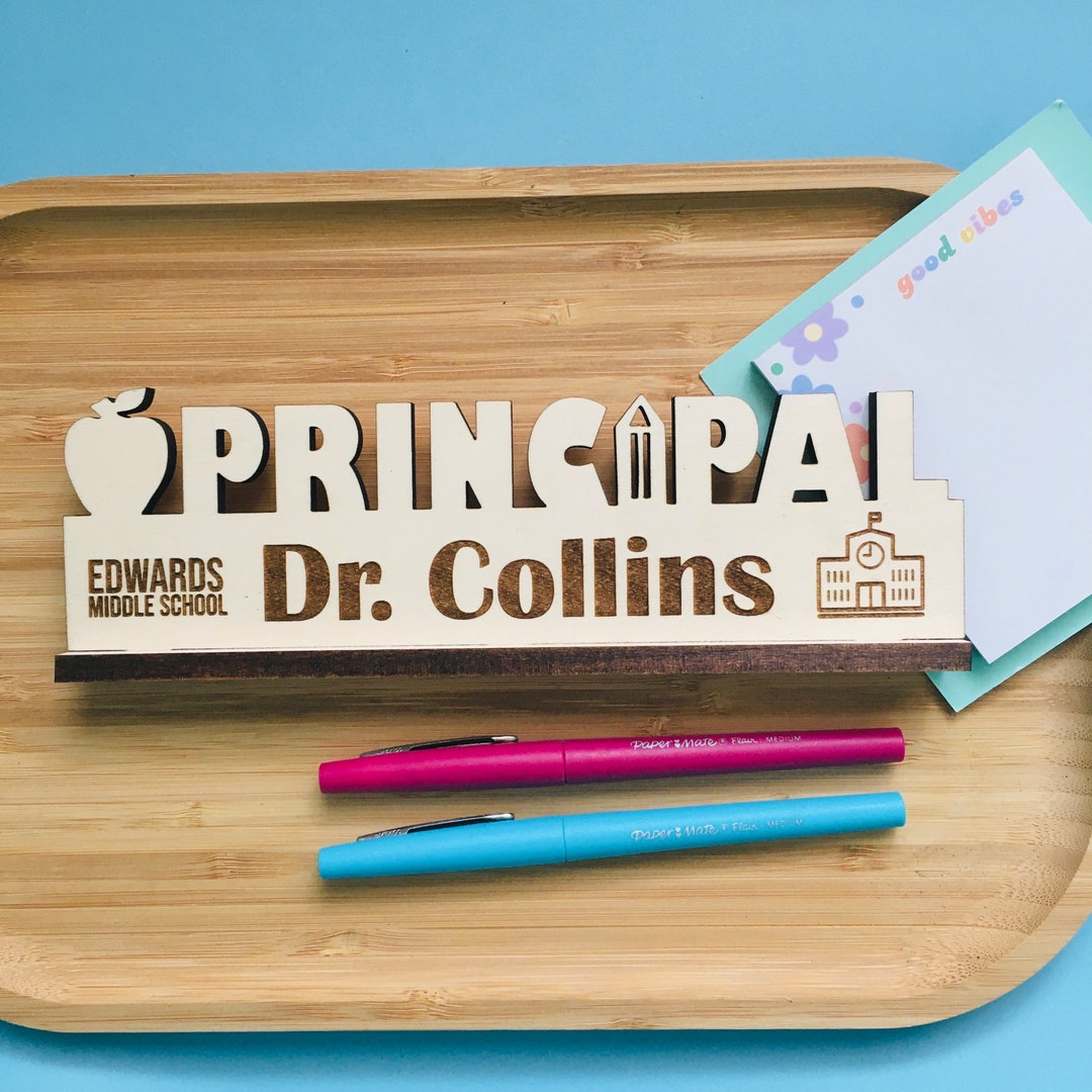 Desk Name Sign School Principal Name Plate Gift for School Principal ...