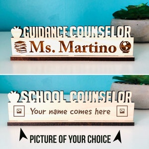 School Counselor Desk Sign Guidance Counselor Name Desk Plaque for ...