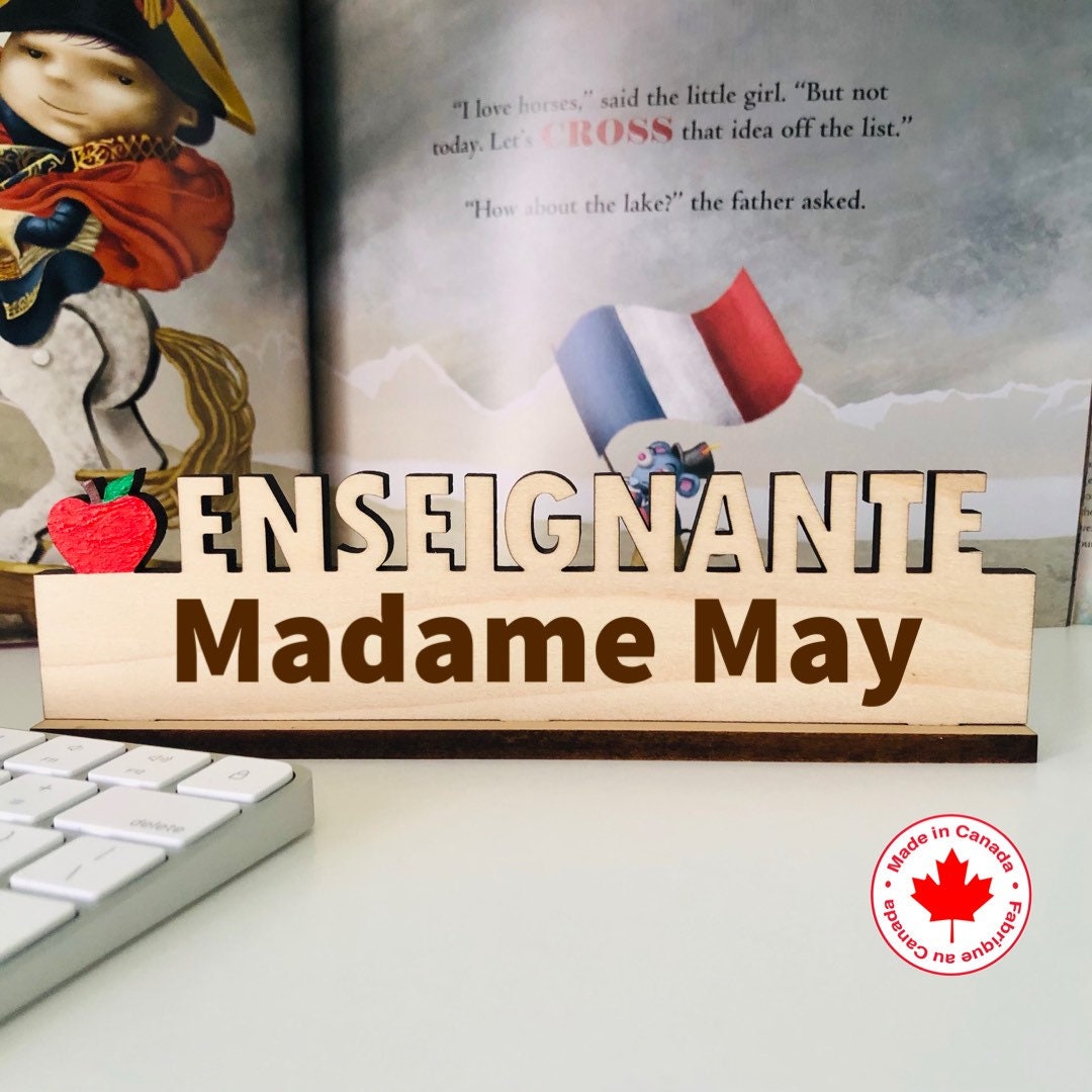 Office Name Plate French Teacher Gift Name Sign for French - Etsy