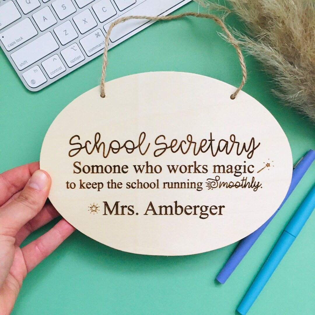 Secretary Name Sign School Secretary Wall Hanging School Front Office ...