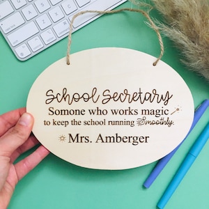 Secretary Name Sign School Secretary Wall Hanging School Front Office ...