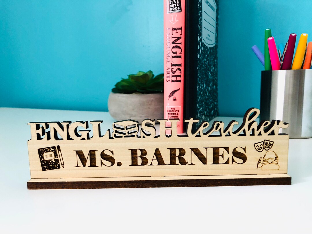 English Teacher Name Plate Desk Stationary for Classroom Decor - Etsy
