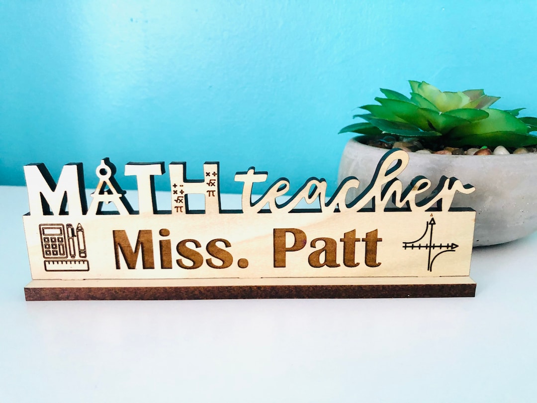 Math Teacher Desk Plaque for Classroom Decor for Math Teacher - Etsy