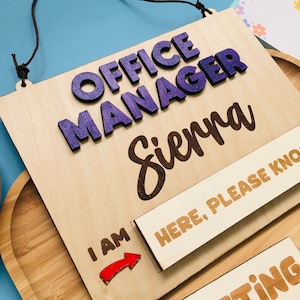 Office Manager Door Sign Office Manager Name Sign Gift for Him Office ...
