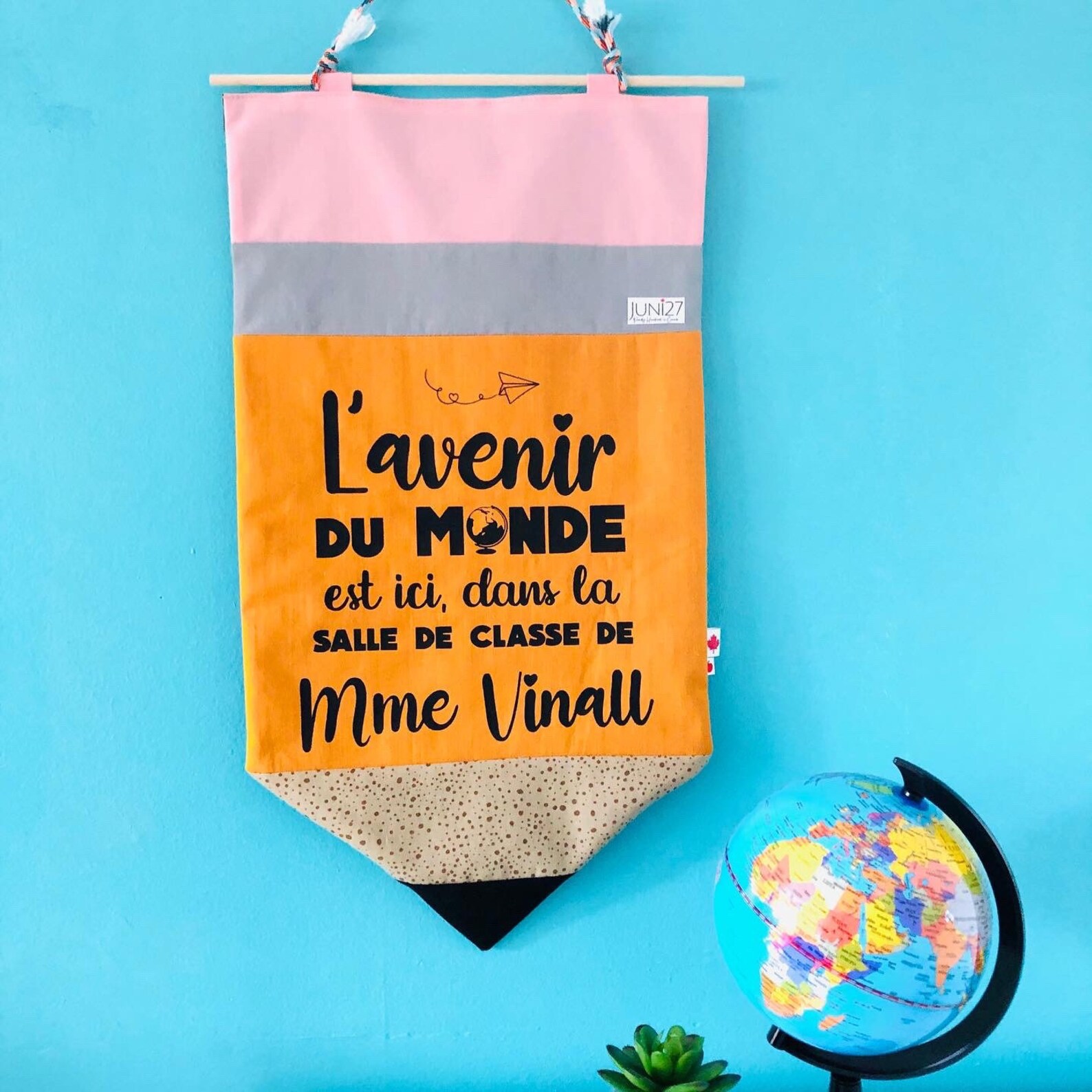 Personalized French Teacher Gift: Fabric Classroom Banner - Etsy