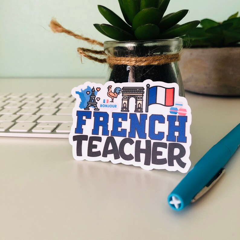 French Teacher Sticker Laptop French Teacher Gift for Her Male - Etsy