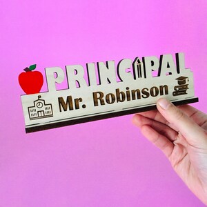 Principal Name Plate for Office Principal Desk Sign Gift for Her ...