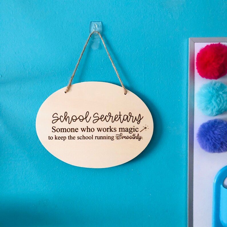 Secretary Name Sign School Secretary Wall Hanging School Front - Etsy