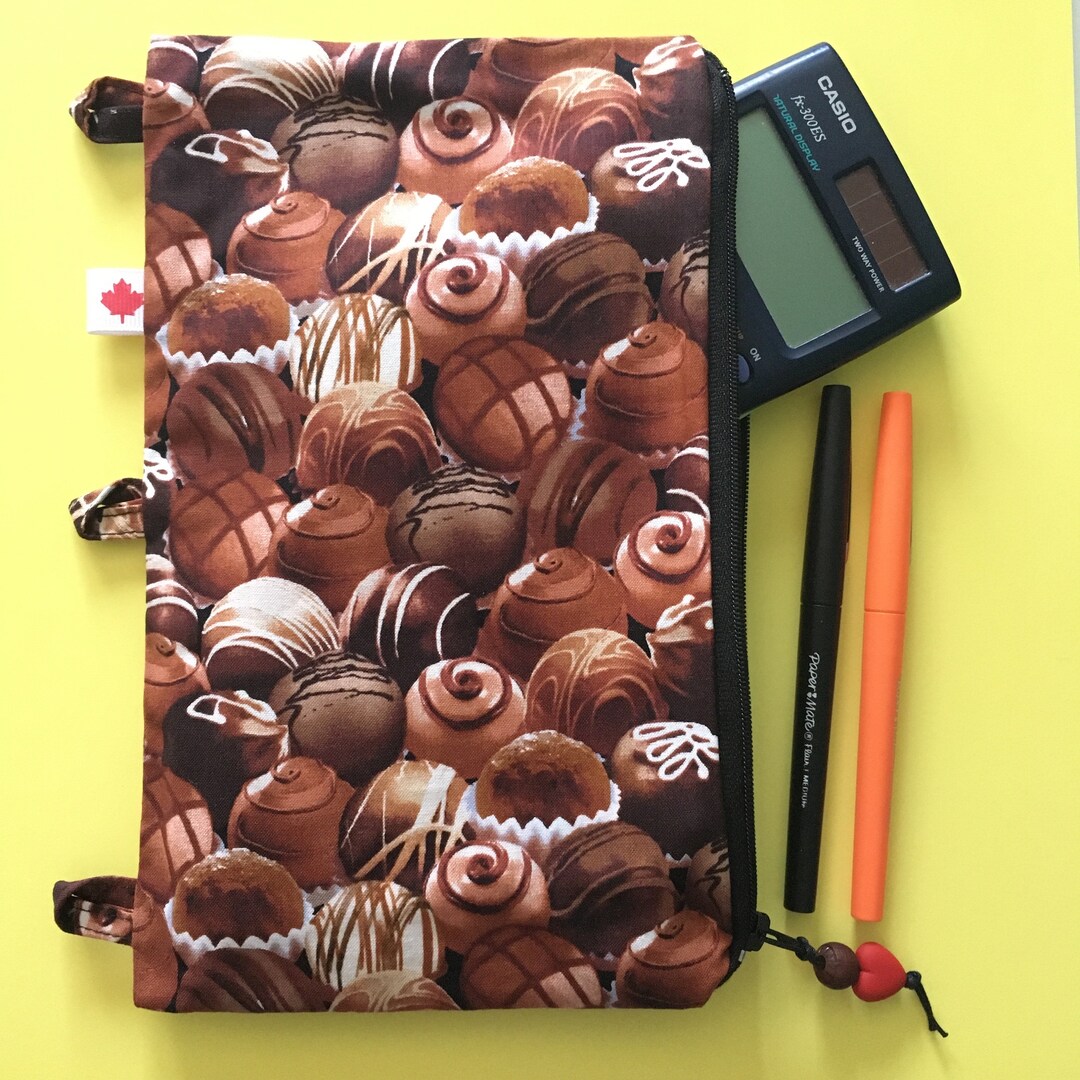 Pencil Case Chocolate 3 Ring Binder Organizer Pouch for Student Funny ...