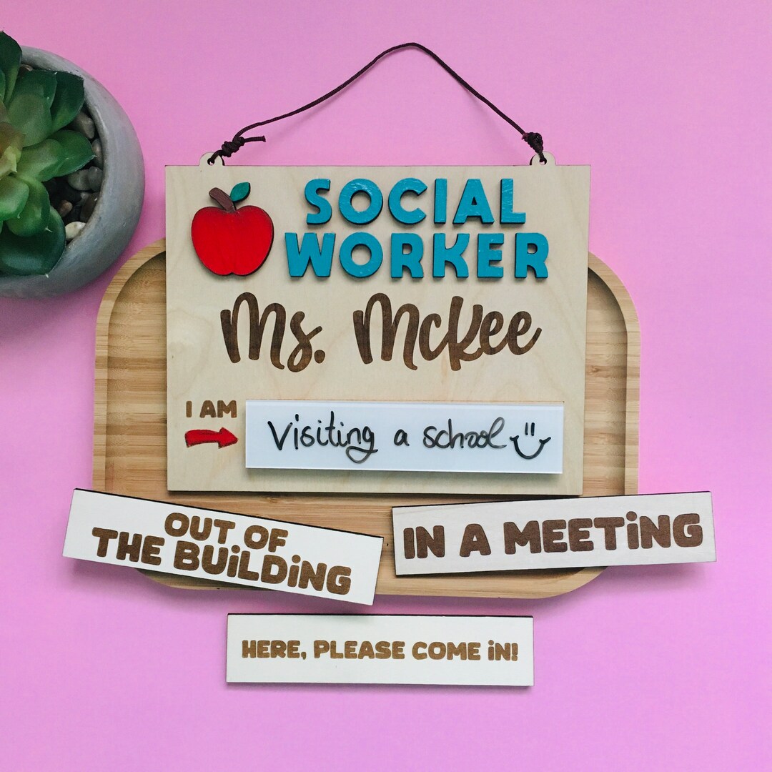 Social Worker Gift for Her Social Worker Sign Gift for Coworker Name ...